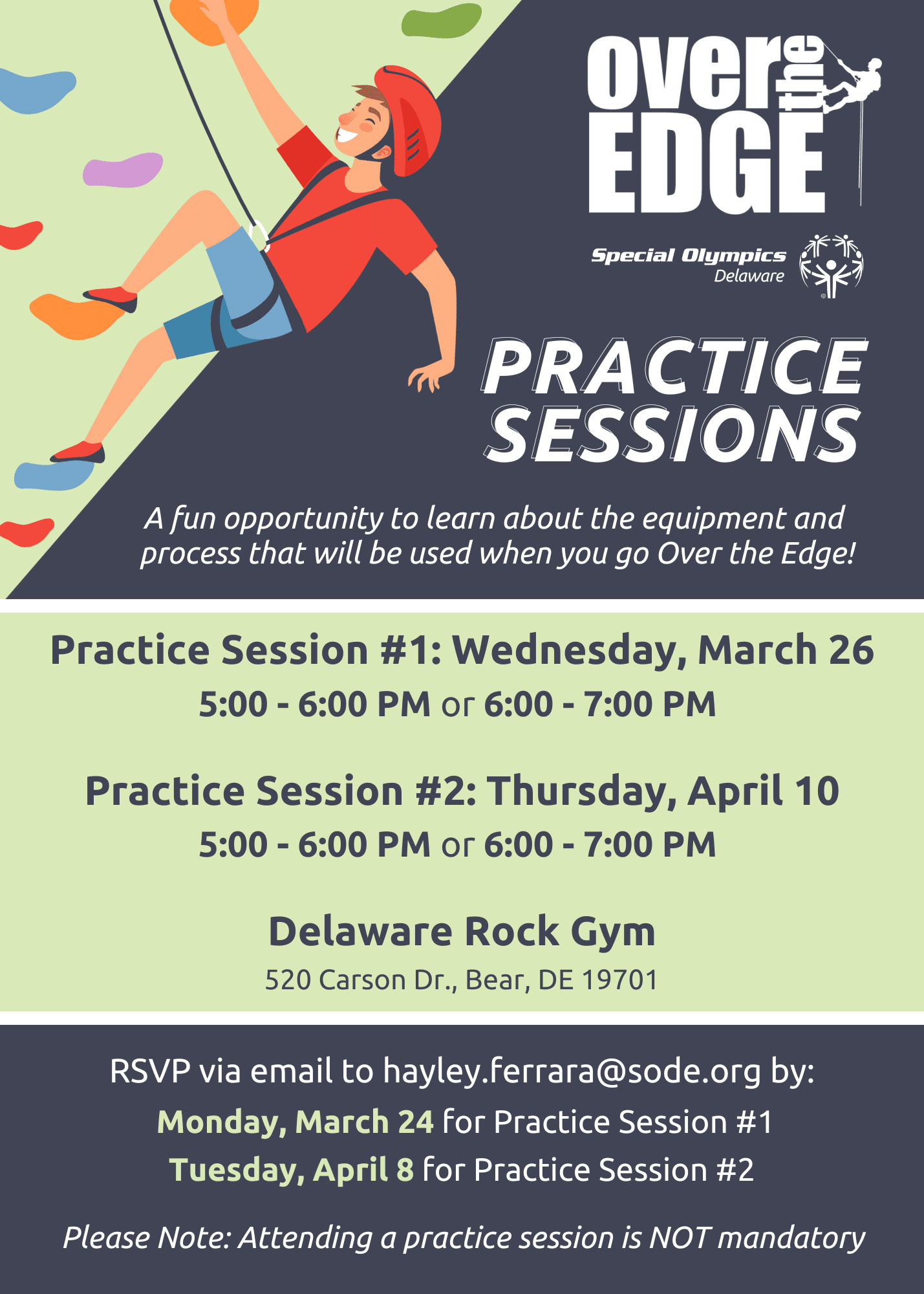 2025 OTE Practice Sessions – Special Olympics Delaware